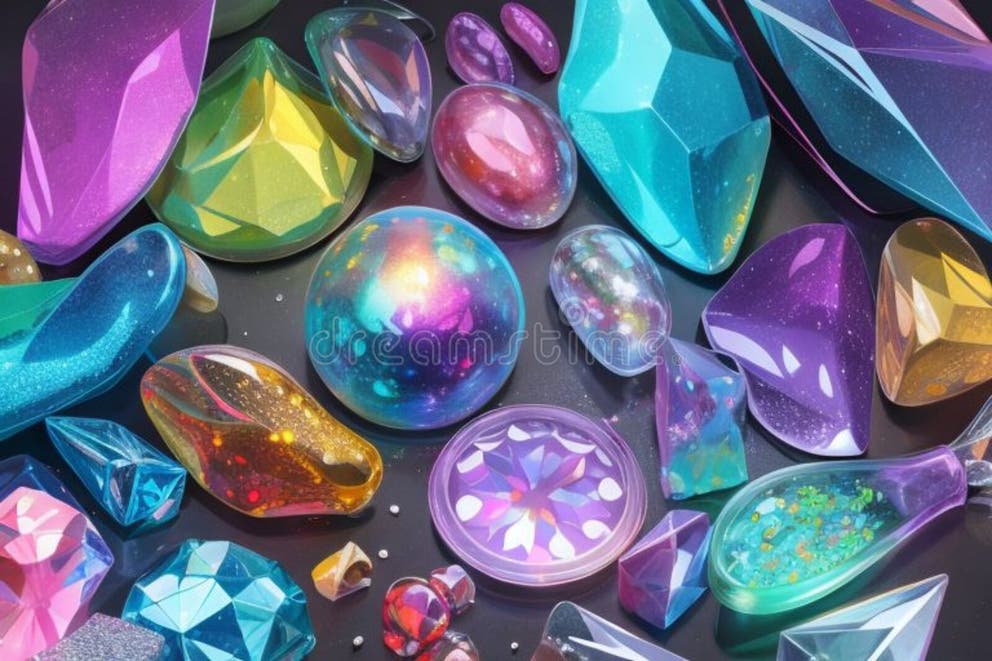 Abstract of Different Colors, Transparent Materials, Materials with ...