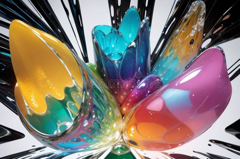 Abstract of Different Colors, Transparent Materials, Materials with ...