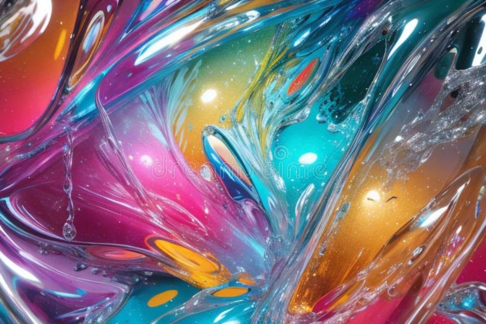 Abstract of Different Colors, Transparent Materials, Materials with ...