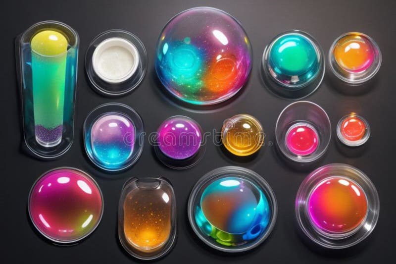 Abstract of Different Colors, Transparent Materials, Materials with ...