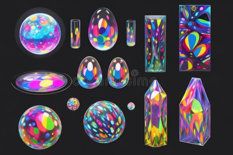 Abstract of Different Colors, Transparent Materials, Materials with ...