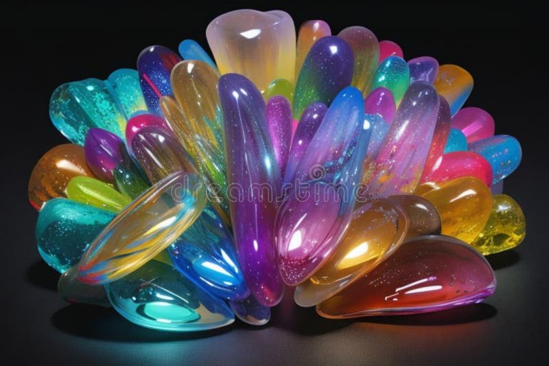 Abstract of Different Colors, Transparent Materials, Materials with ...