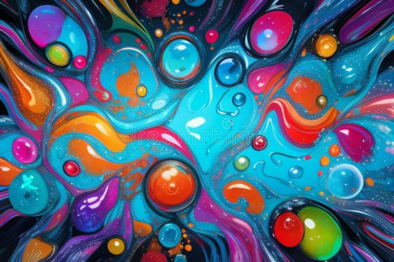 Abstract of Different Colors,transparent Paints,liquid Glass Flows,gems ...