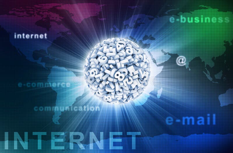 Abstract Digit Ball Hi-tech Global Technology Stock Illustration ...