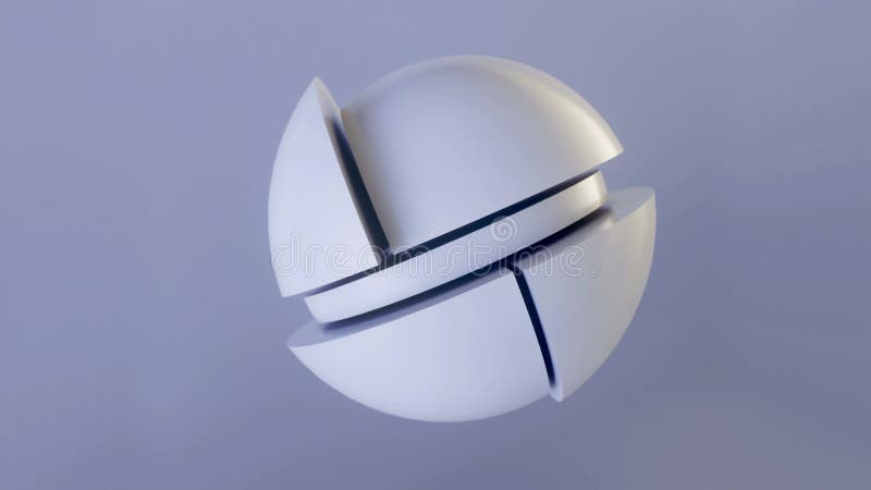 Animation of a White Sphere Composed of Moving Segments. 3d Rendering ...