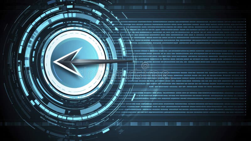 Abstract Digital Arrow Interface Dark Blue Futuristic Technology ...