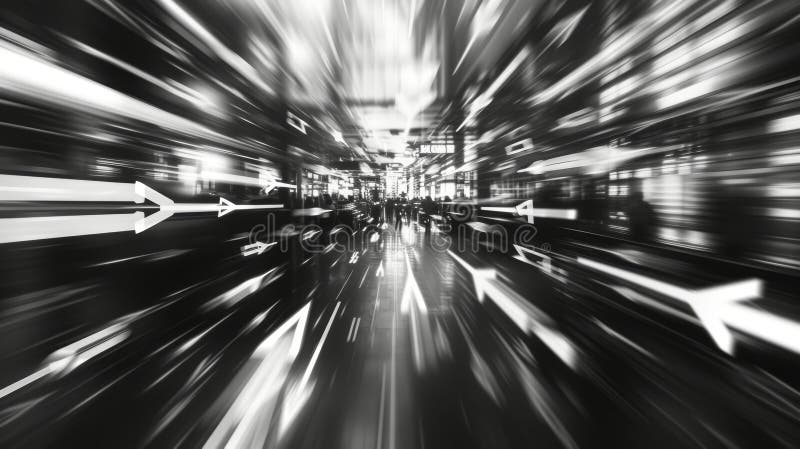 Abstract Digital Arrows in Motion Creating a Futuristic Effect Stock ...