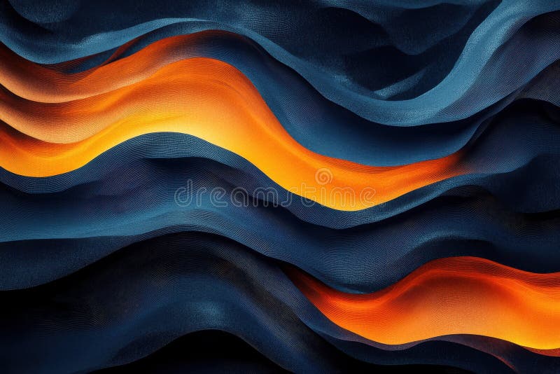 Abstract Blue Orange Wave Pattern Digital Art Background Design Waves ...