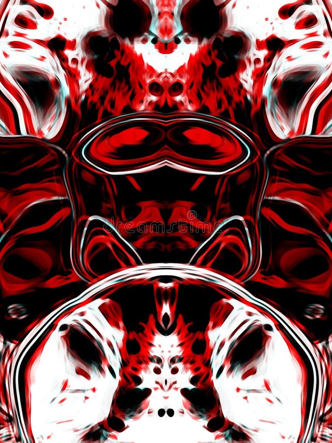 Abstract Digital Art Bubbles White Red Glitch Stock Illustration ...