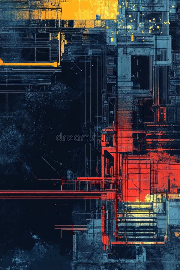 Abstract Digital Art Characterized by Bold Color Schemes and Geometric ...