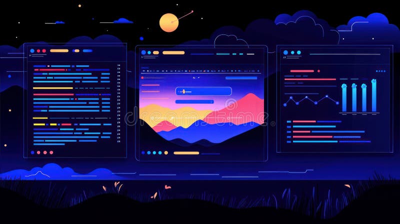 Abstract Digital Art Representing Coding Technology Data Analysis Stock ...