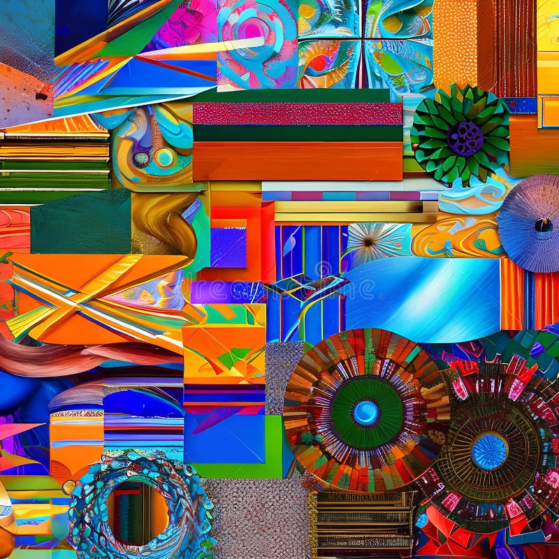 1568 Abstract Digital Art Collage: a Creative and Eclectic Background ...