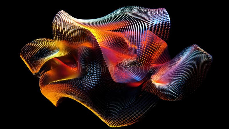 Abstract Digital Art: Colorful 3D Point Structure Stock Illustration ...