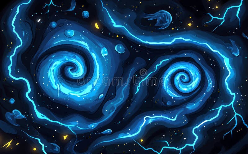 An Abstract Digital Art Composition Depicting a Swirling Blue Vortex ...