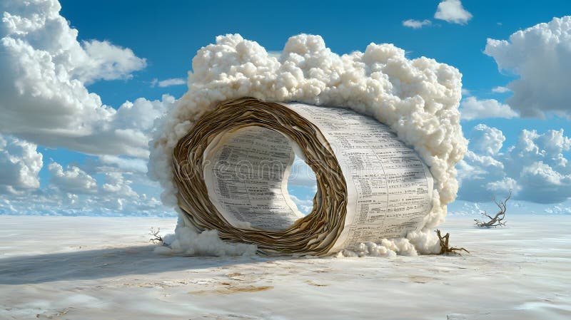 Abstract Digital Art Cylindrical Structure in Cloud Like Formation ...