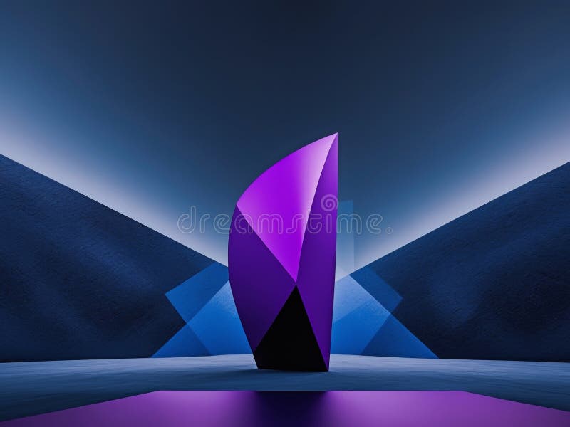 Abstract Digital Art Dark Blue Background Center Image Purple Stock ...