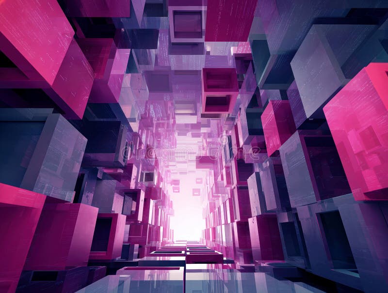 Abstract Digital Art Depicting Complex Data Management and ...