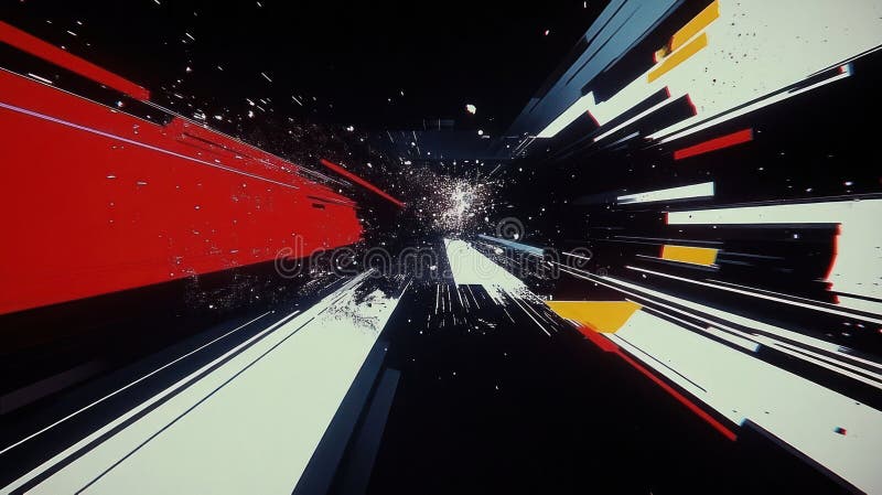 Abstract Digital Art Depicting Dynamic Lines and Bursts of Color in a ...