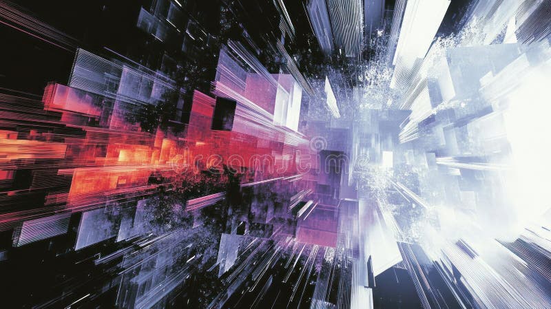 Abstract Digital Art Depicting Dynamic Movement and Light Effects in a ...