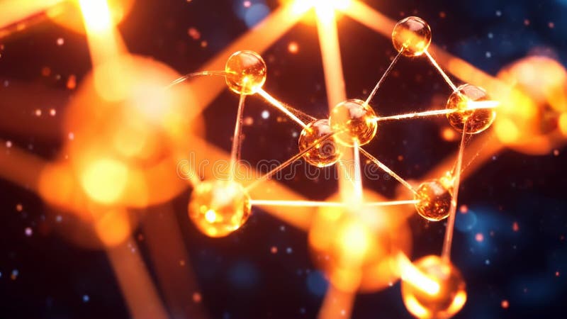 Illuminated Molecular Structure a Glowing Network of Atoms Stock ...