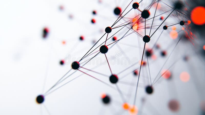 Abstract Digital Art Depicting a Network of Connected Nodes and Lines ...