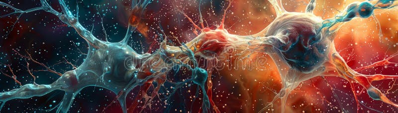 Abstract Digital Art Depicting Neurons Connecting Stock Illustration ...