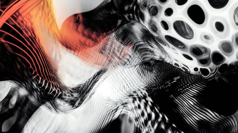 Abstract Digital Art with Distorted Shapes Stock Image - Image of black ...