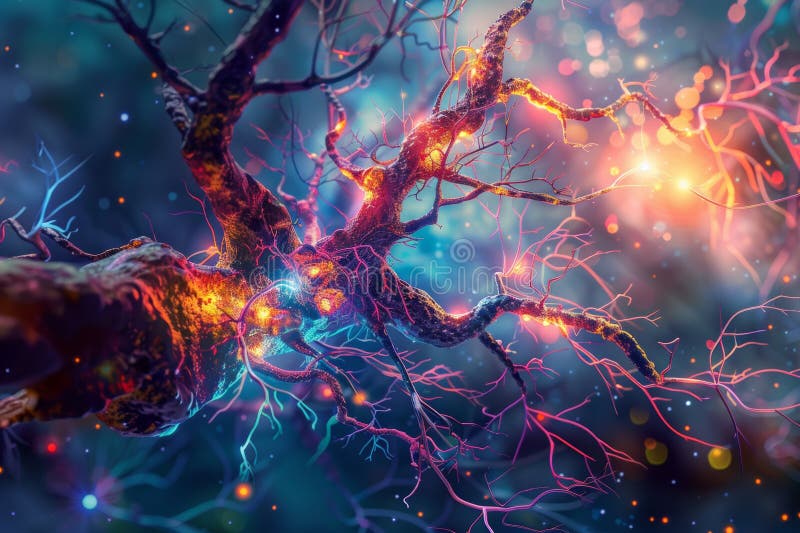 Abstract Digital Art of an Expanding Human Mind with Neurons Like ...