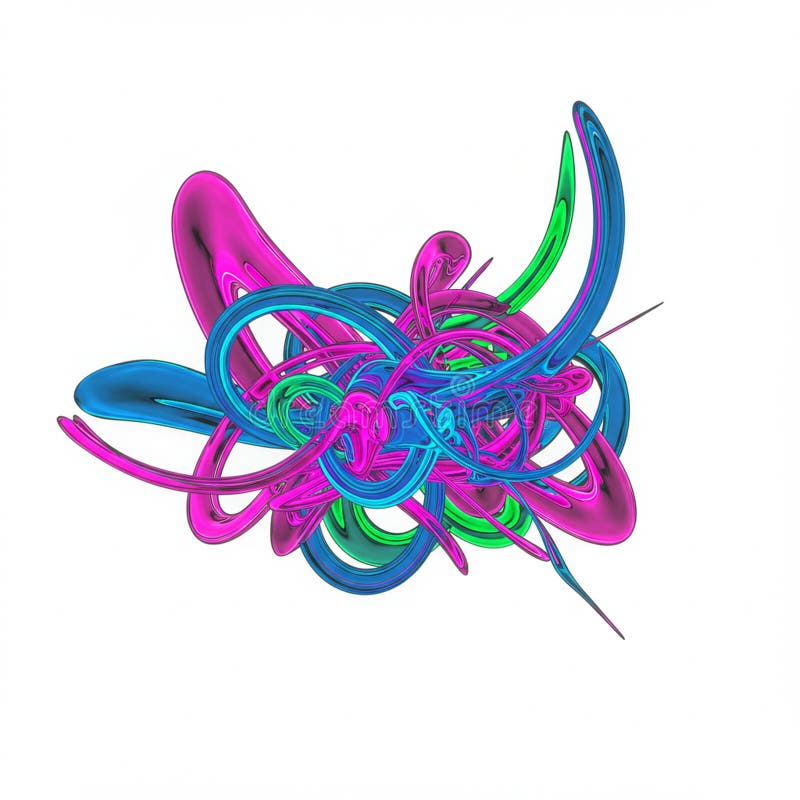 Abstract Digital Art Features an Intricate 3D Structure Composed of ...