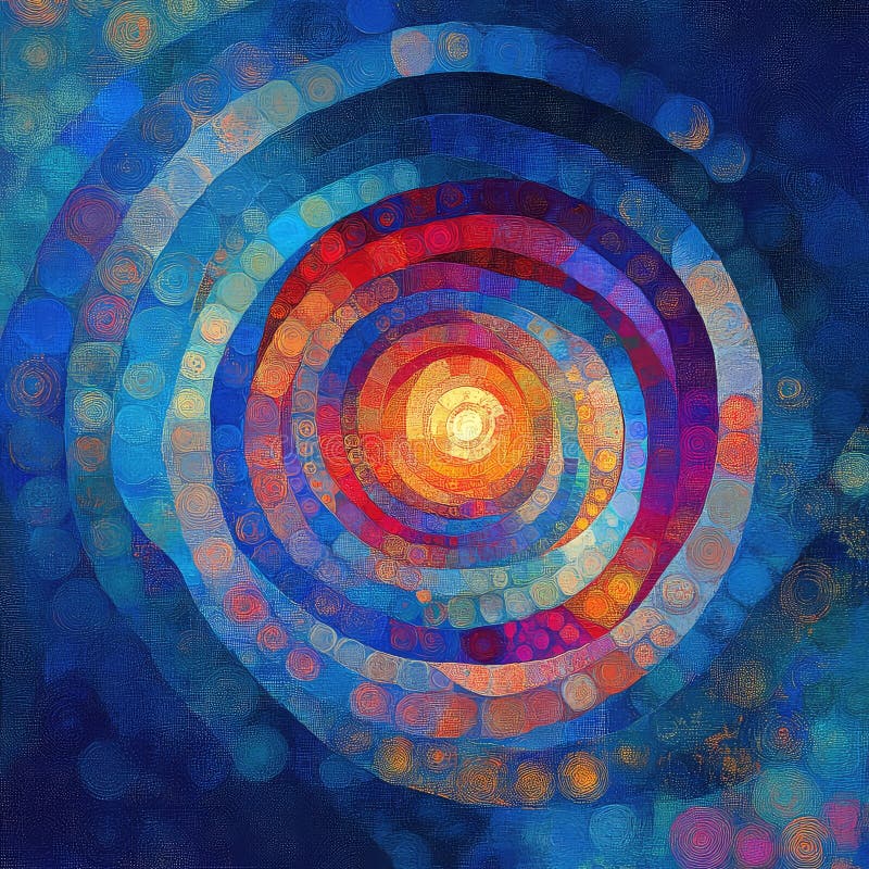 Abstract Digital Art Featuring Circular Geometric Patterns and Vibrant ...