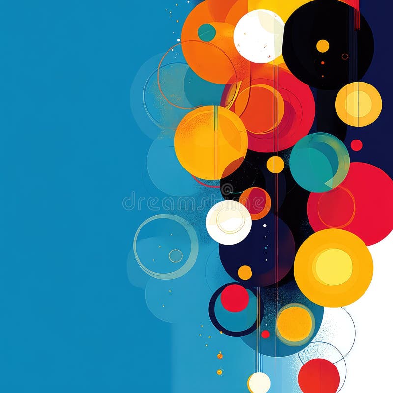 Abstract Digital Art Featuring Circular Geometric Patterns and Vibrant ...