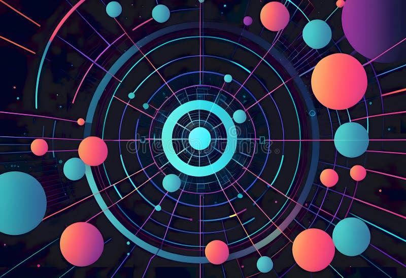 Abstract Digital Art Featuring a Colorful Array of Interconnected ...