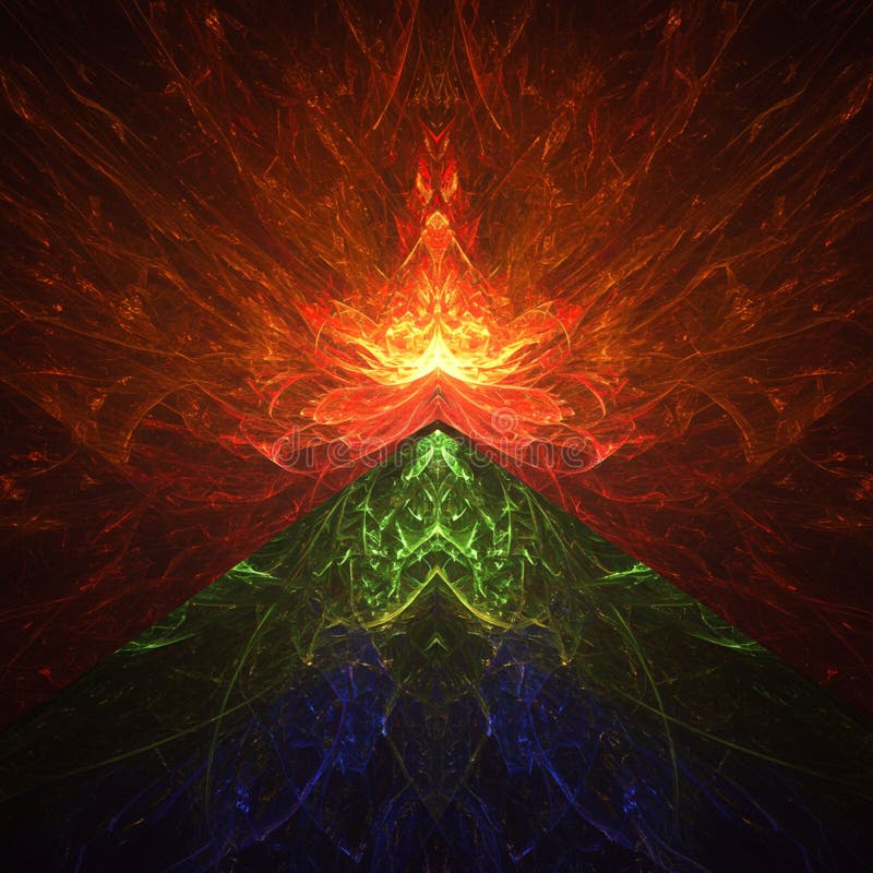 Abstract Digital Art Featuring a Complex Fractal Design with Vibrant ...