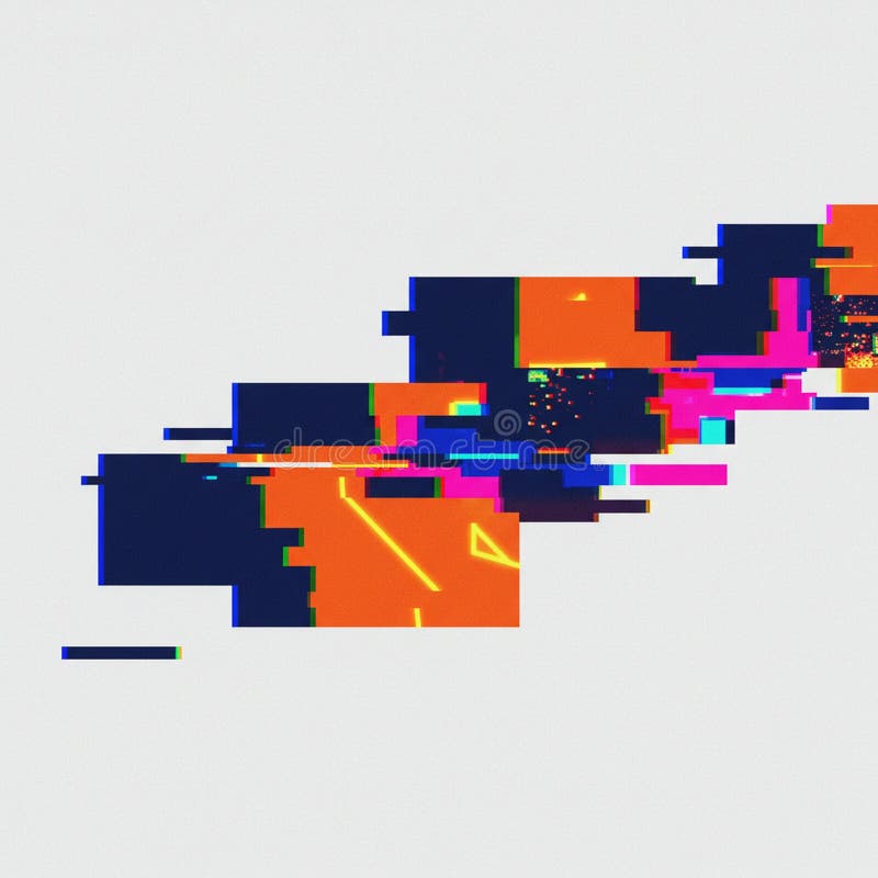 Abstract Digital Art Featuring a Composition of Colorful Geometric ...