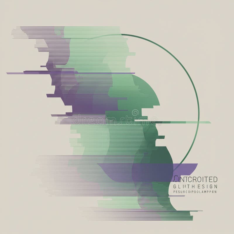 Abstract Digital Art Featuring Glitch Effects with Overlapping ...