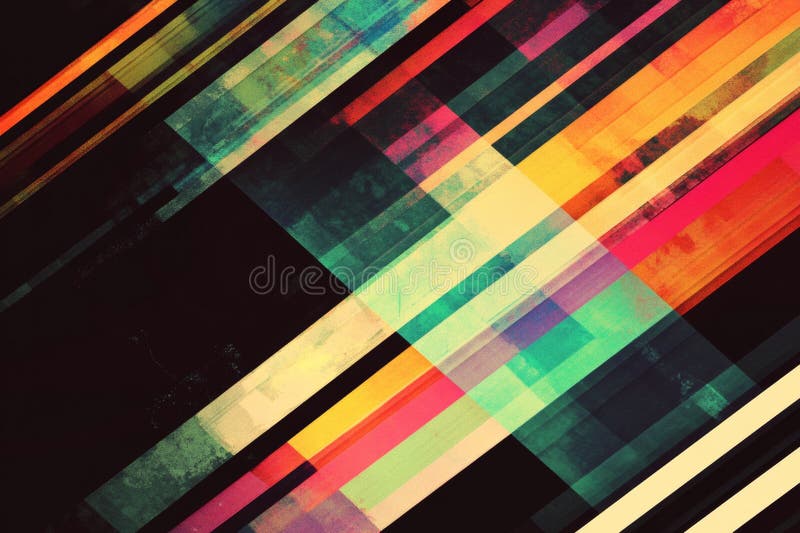 Abstract Digital Art Featuring Glitch Elements and Horizontal Lines on ...