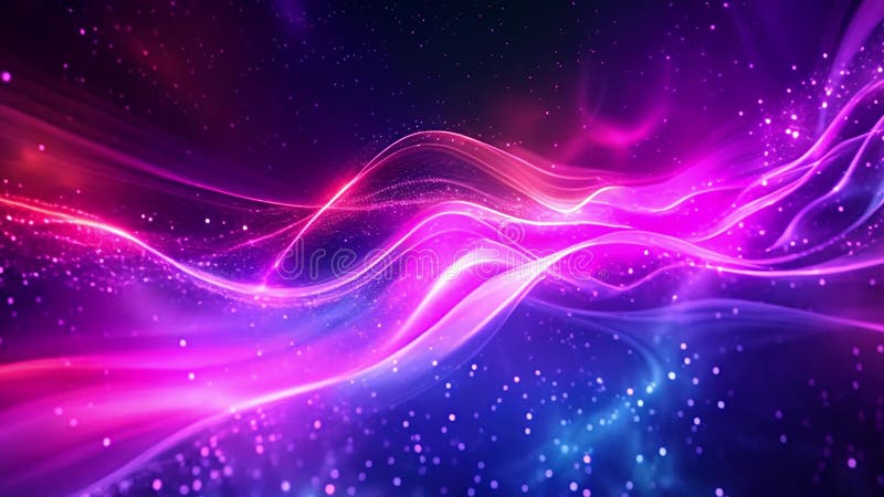Abstract Glowing Waves in Space. Suitable for Live Background Stock ...