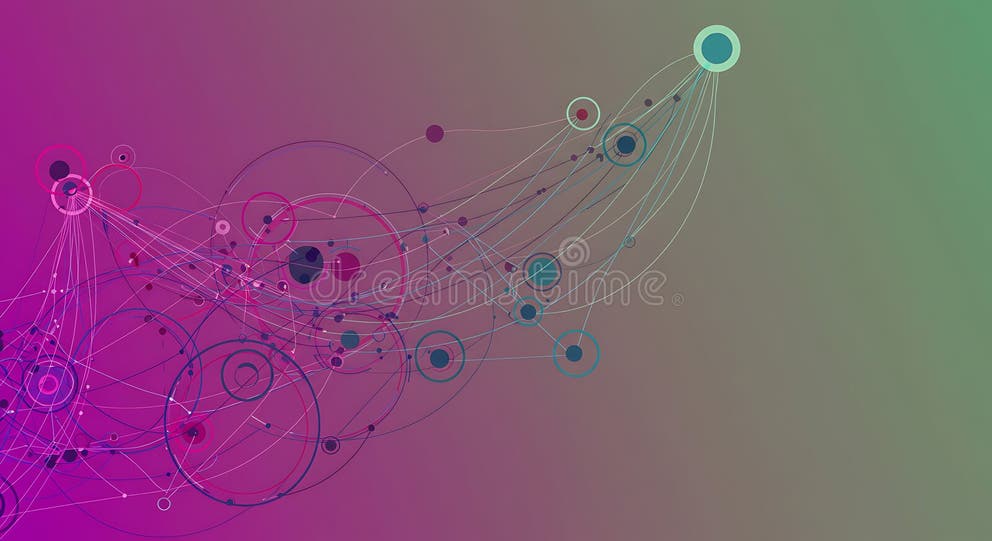 Abstract Digital Art Featuring Interconnected Circles and Lines ...