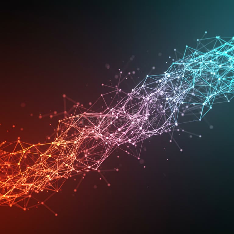 Abstract Digital Art Featuring Interconnected Geometric Shapes Forming ...