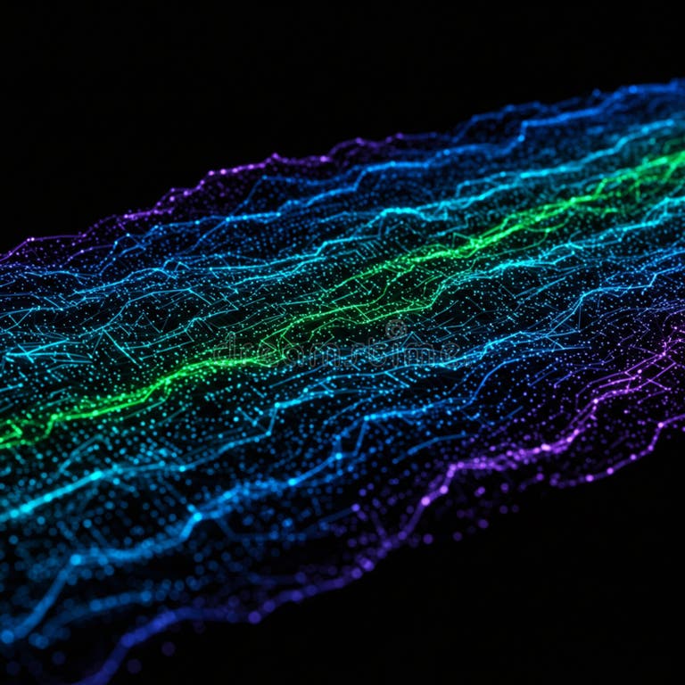 Abstract Digital Art Featuring Interconnected Points and Lines Forming ...