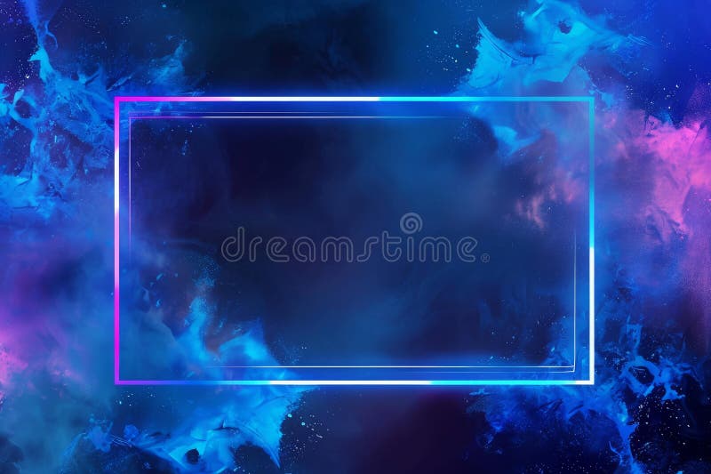 Neon Frame on Cosmic Background Stock Image - Image of rectangle, light ...