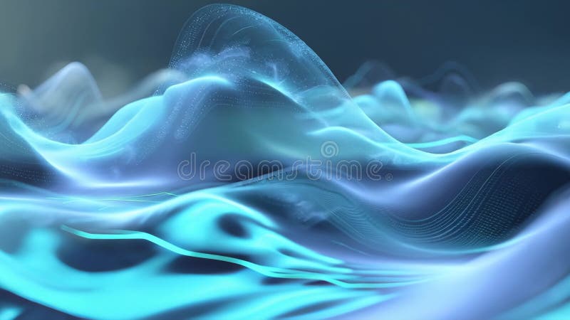 Abstract Digital Art Featuring Neon Waveforms in Motion, Conveying ...