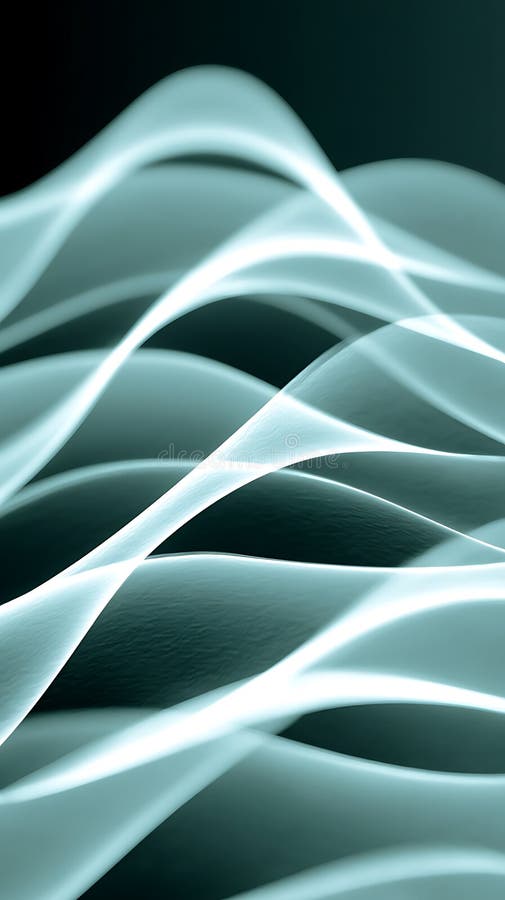 Abstract Digital Art Featuring Smooth, Wavy, Translucent Forms in a ...