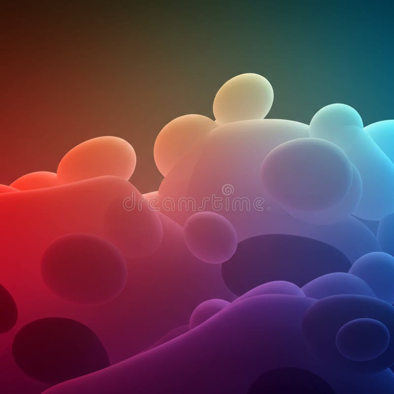 Abstract Digital Art Featuring Soft, Translucent Bubble-like Forms ...