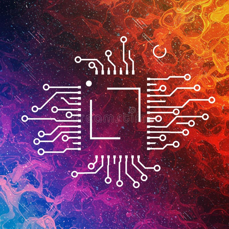 Abstract Digital Art Featuring a Stylized Circuit Board Design with ...