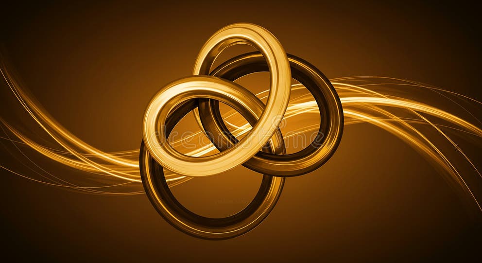 Abstract Digital Art Featuring Three Interlocking Rings, Set Against a ...