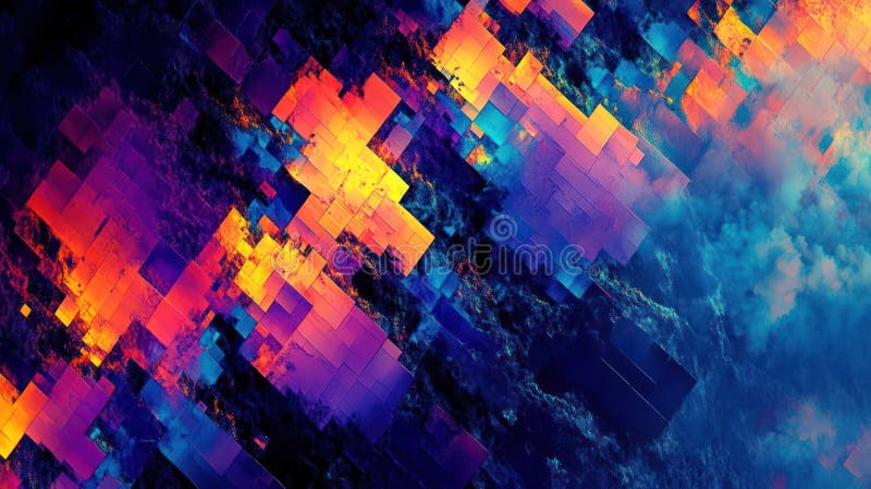 Abstract Digital Art Featuring Vibrant Colors and Geometric Patterns ...