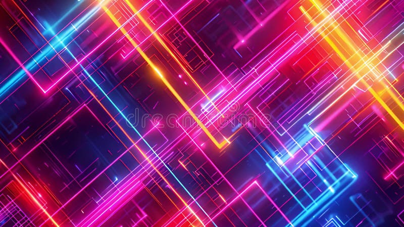 Abstract Background with Neon Lines Stock Footage - Video of ...
