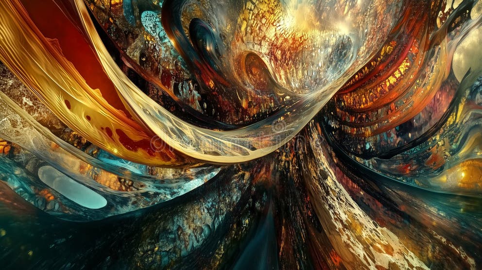 Abstract Digital Art Generated by AI Algorithmic Patterns, Gener Stock Illustration ...