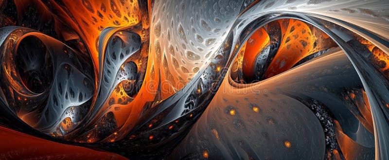 Abstract Digital Art Generated by AI Algorithmic Patterns, Gener Stock Illustration ...